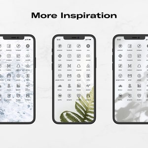 Transparent Black iPhone App Icons - Clean Outlined Minimal ...