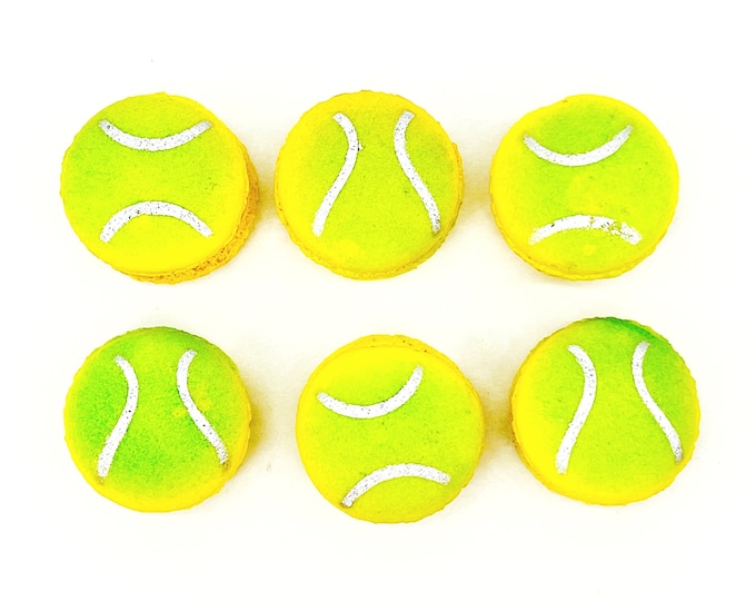 12 Tennis Ball French Macarons,sport Cookies,baby Shower Macaroons ...