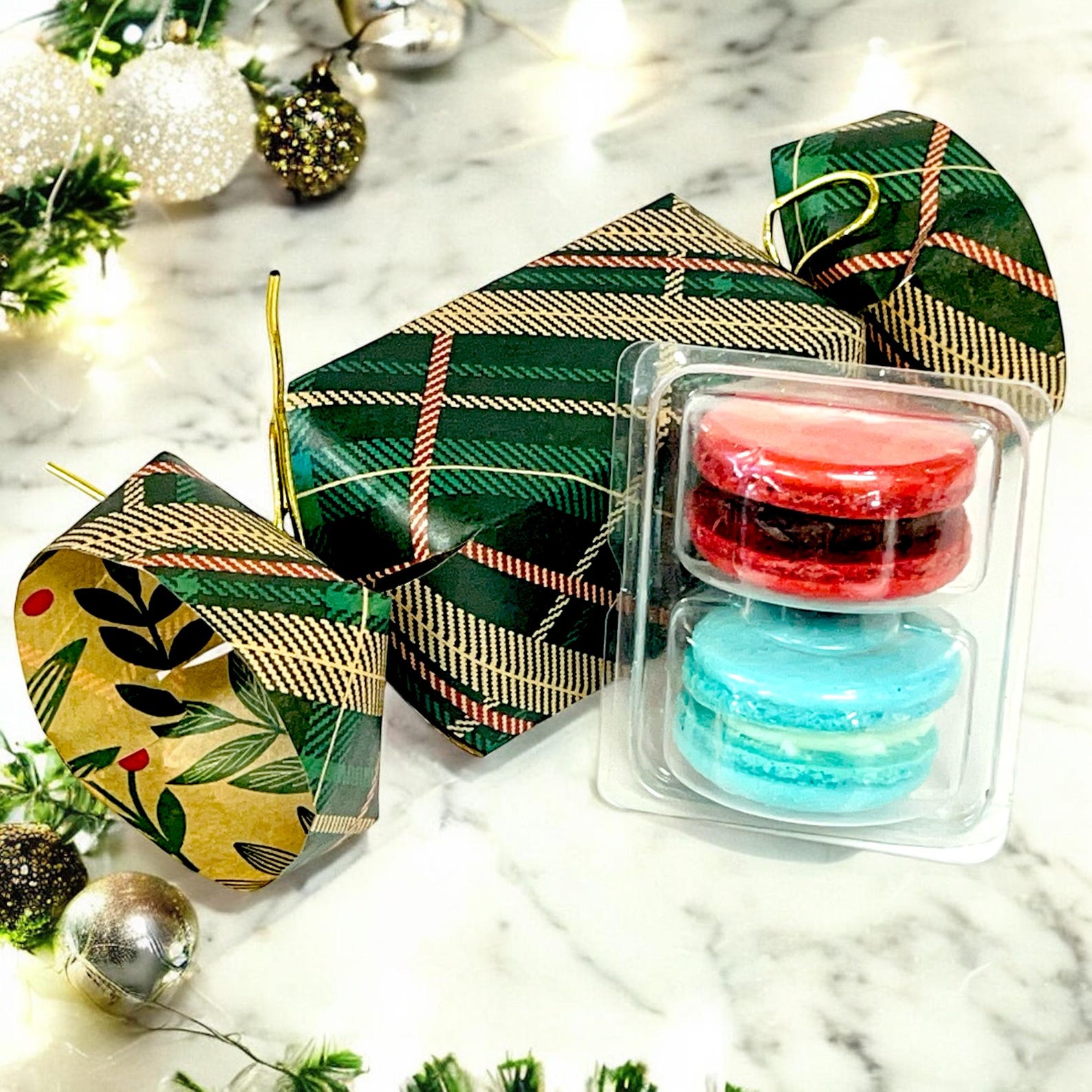 Rustic Holiday Candy Wrap Macaron Set - 6 Designs, Choose Your Flavors ...