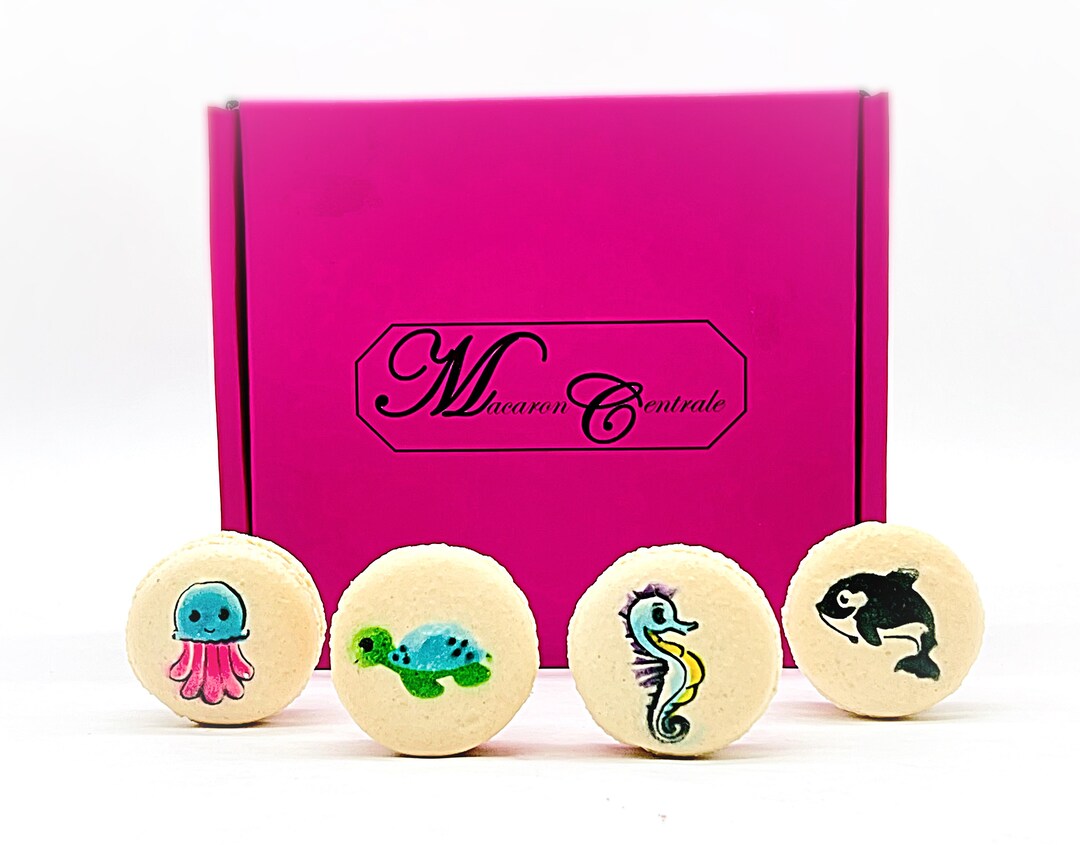 Sea Animals French Macaron Set | Available in 12 & 24 Pack - Etsy