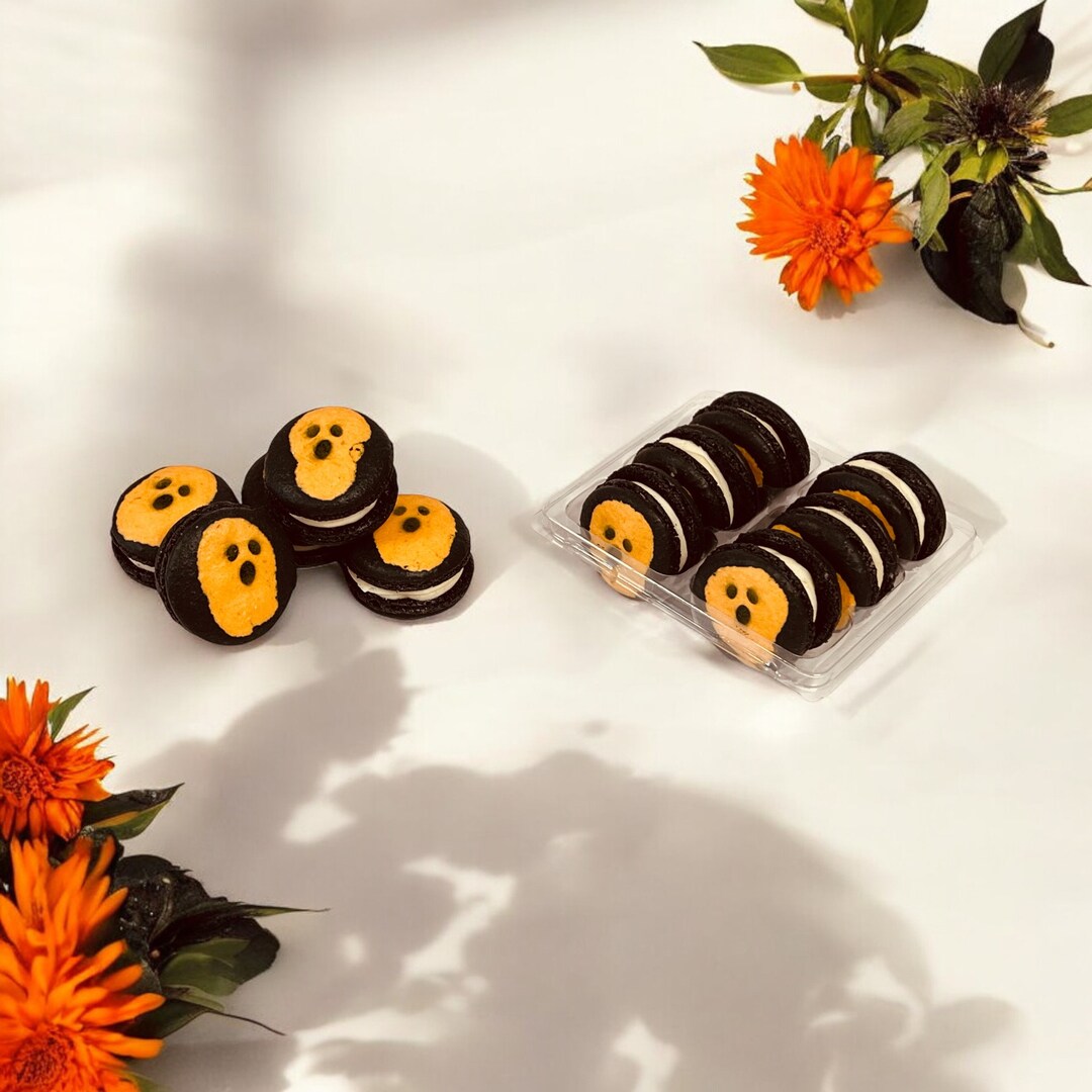 Orange Ghost Macarons – Halloween Special With Customizable Flavors - Etsy
