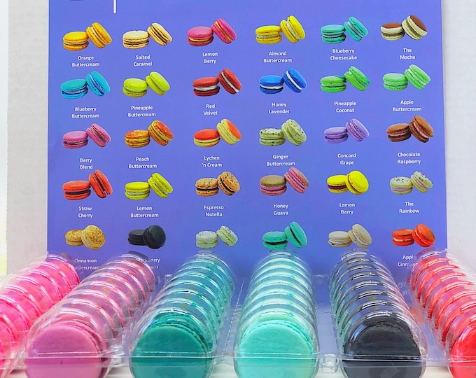 6 Pack Blue Raspberry French Macarons - Etsy