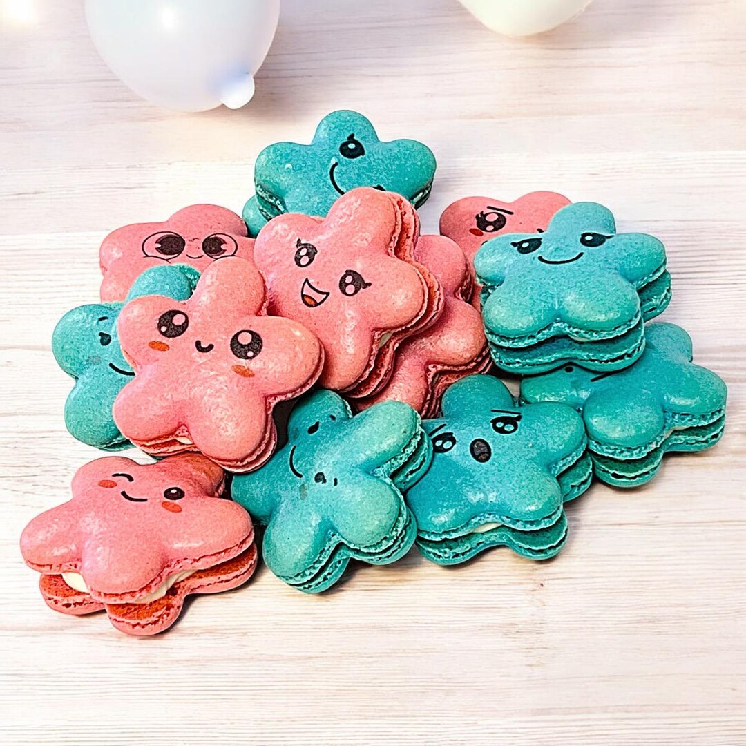 Kawaii Star Macarons – Pink & Blue - Etsy