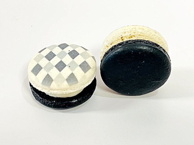Elegant Black and White Patterned Macarons – Custom Flavors and Colors ...