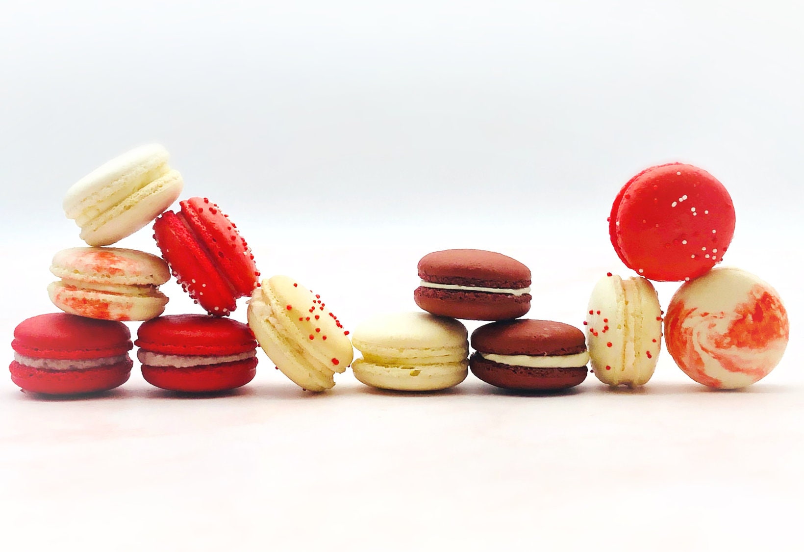 24 Pack Assorted Macaron the Red Set Great for Any Party - Etsy