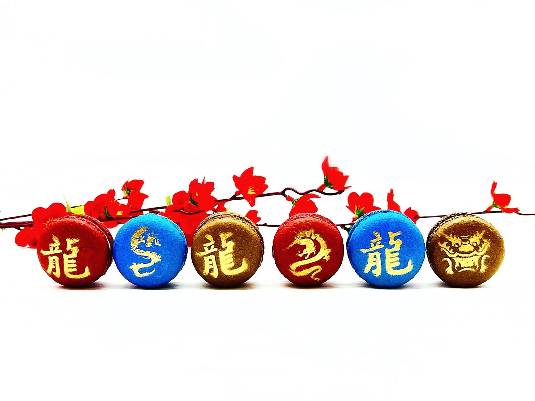 Year of the Dragon | Assorted French Macaron Decorated With Gold Dust ...