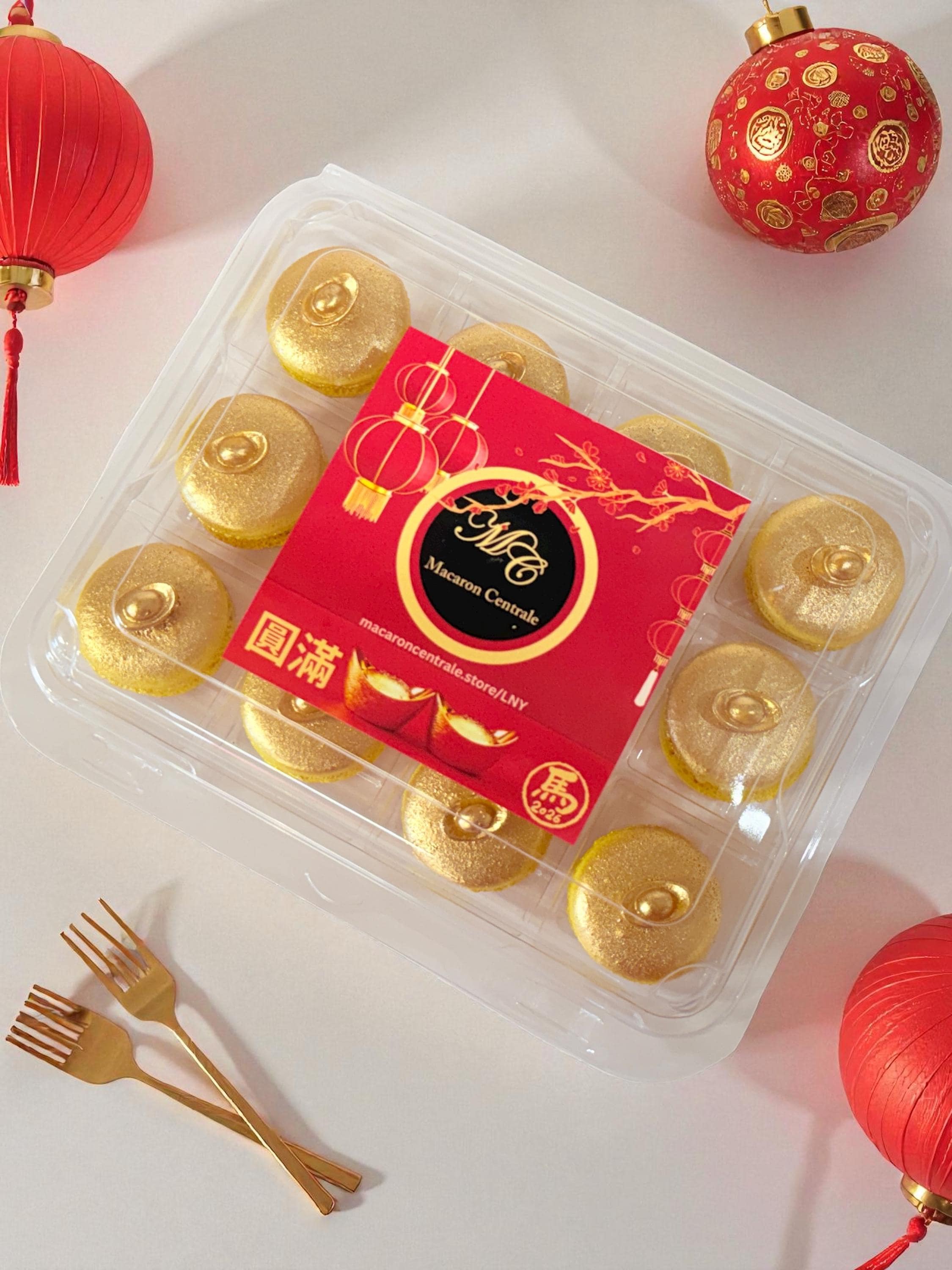 Golden Fortune Macarons | Luxury Gold Ingot French Macarons for ...