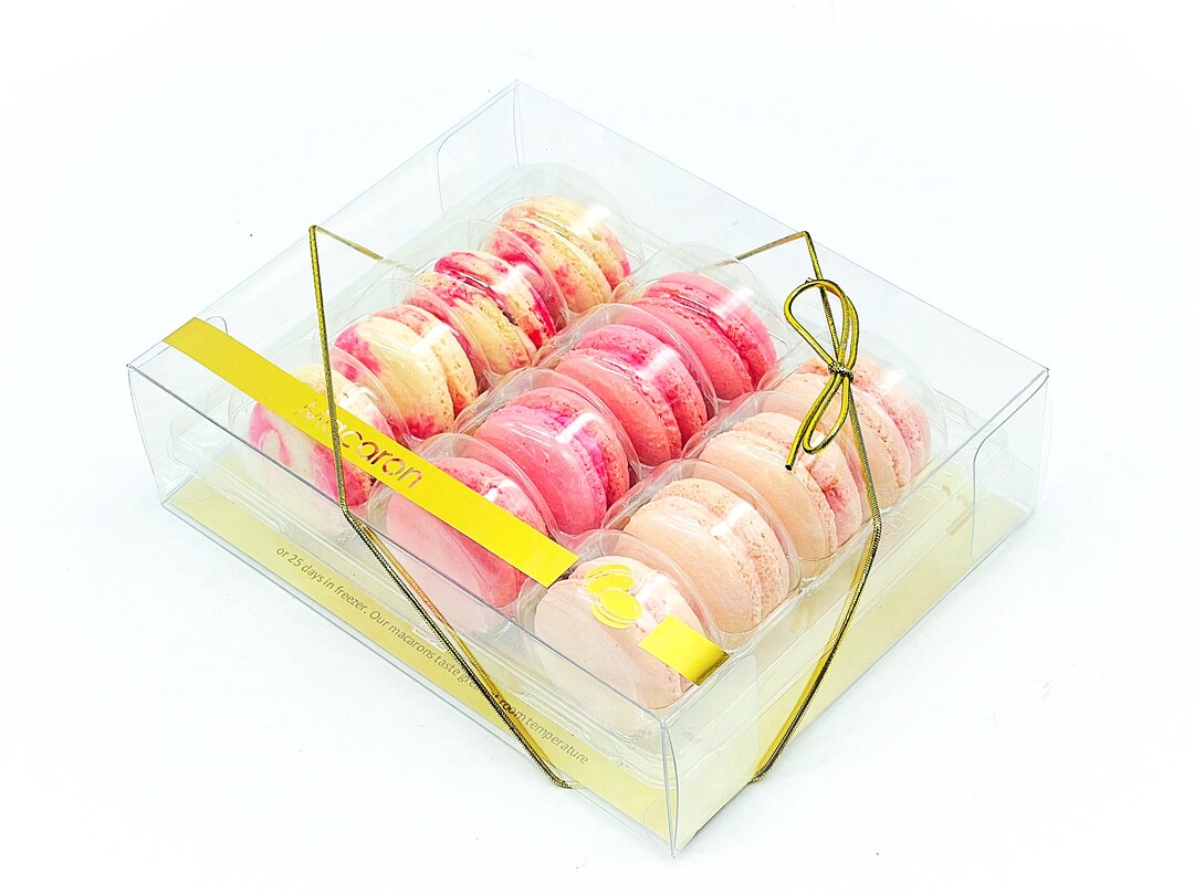 12 Pack Lovely Raspberry Gift Box Set Macarons. - Etsy