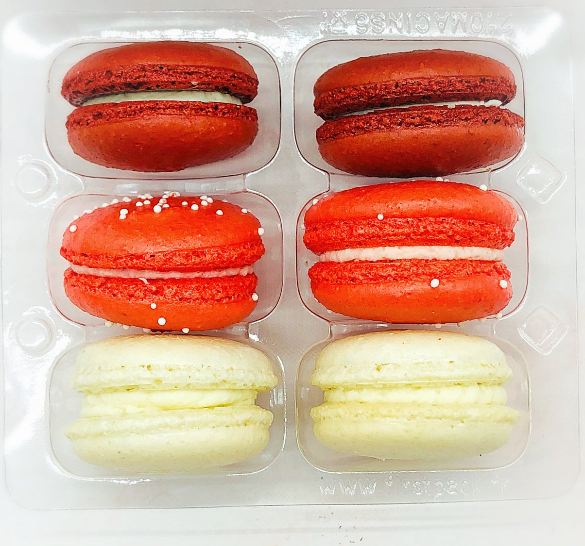 Happy Lunar New Year Set | 6 Pack Macaron | Vanilla, Blood Orange, Red ...
