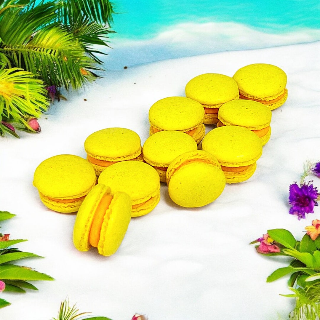Yellow Mini Macarons With Customizable Flavors Perfect for Decorating ...