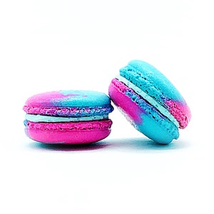 6 Pack Blue Raspberry French Macarons - Etsy