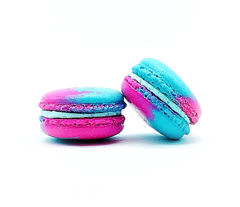 6 Pack Blue Raspberry French Macarons - Etsy