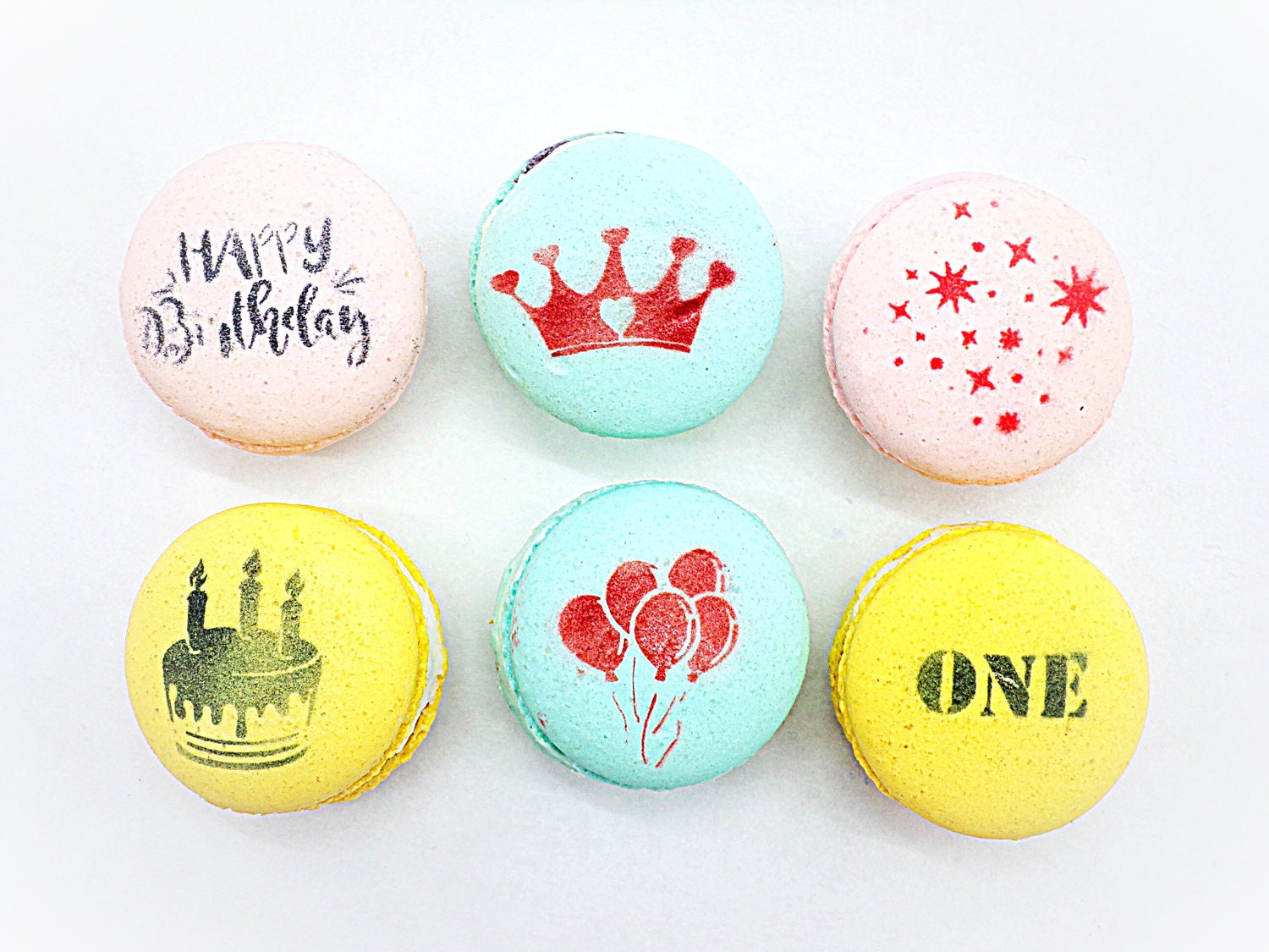 Happy Birthday Princess French Macaron Set Personalized | Etsy