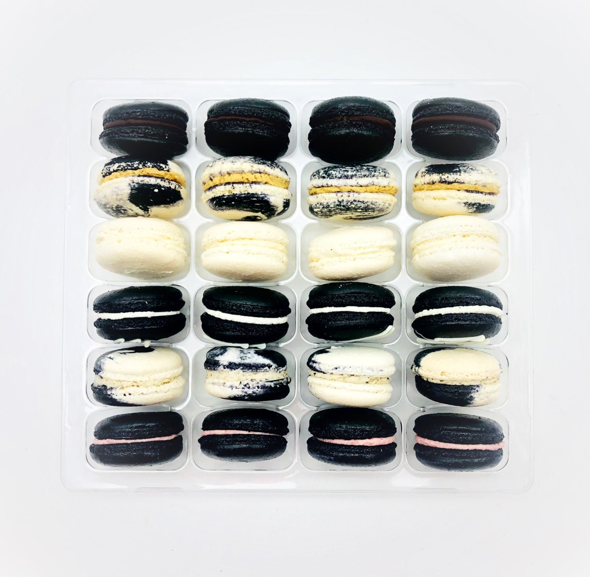 24 Pack Assorted Macaron, the Black Set | Great for Any Party ...