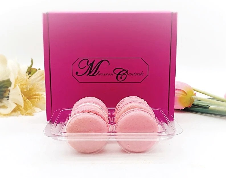 6 Pack Light Pink Macarons Raspberry White Chocolate | Etsy