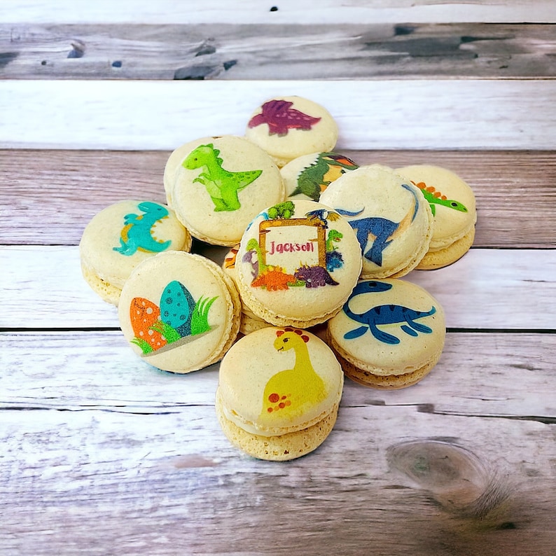 Dino-mite Personalized Macaron Collection: A Jurassic Treat for Your ...