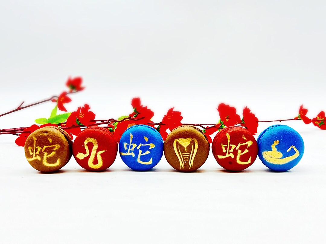 Year of the Snake | Assorted French Macaron Decorated With Gold Dust - Etsy