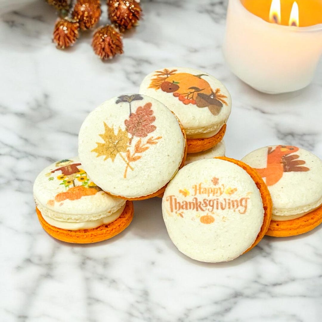 Vegan Thanksgiving Macarons Gift Box – Custom Flavors, 6, 12, or 24 ...