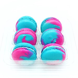 6 Pack Blue Raspberry French Macarons - Etsy