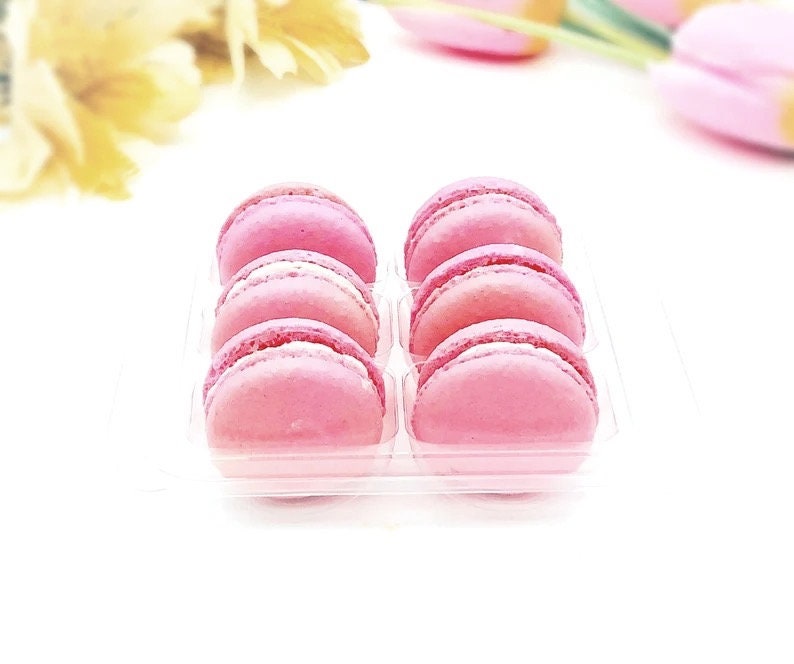 6 Pack Light Pink Macarons Raspberry White Chocolate | Etsy