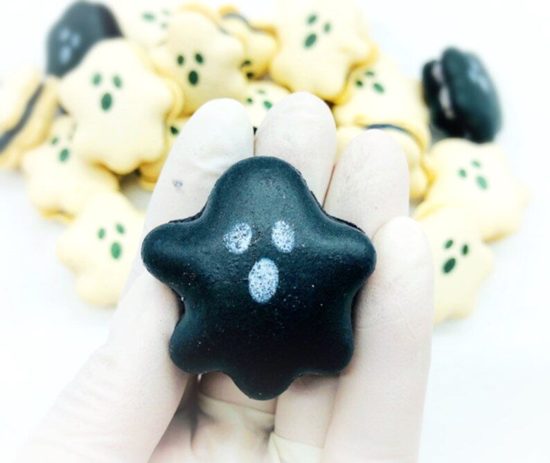 Dark Chocolate Buttercream Ghost Macarons | Available in 6, 12 or 24 ...