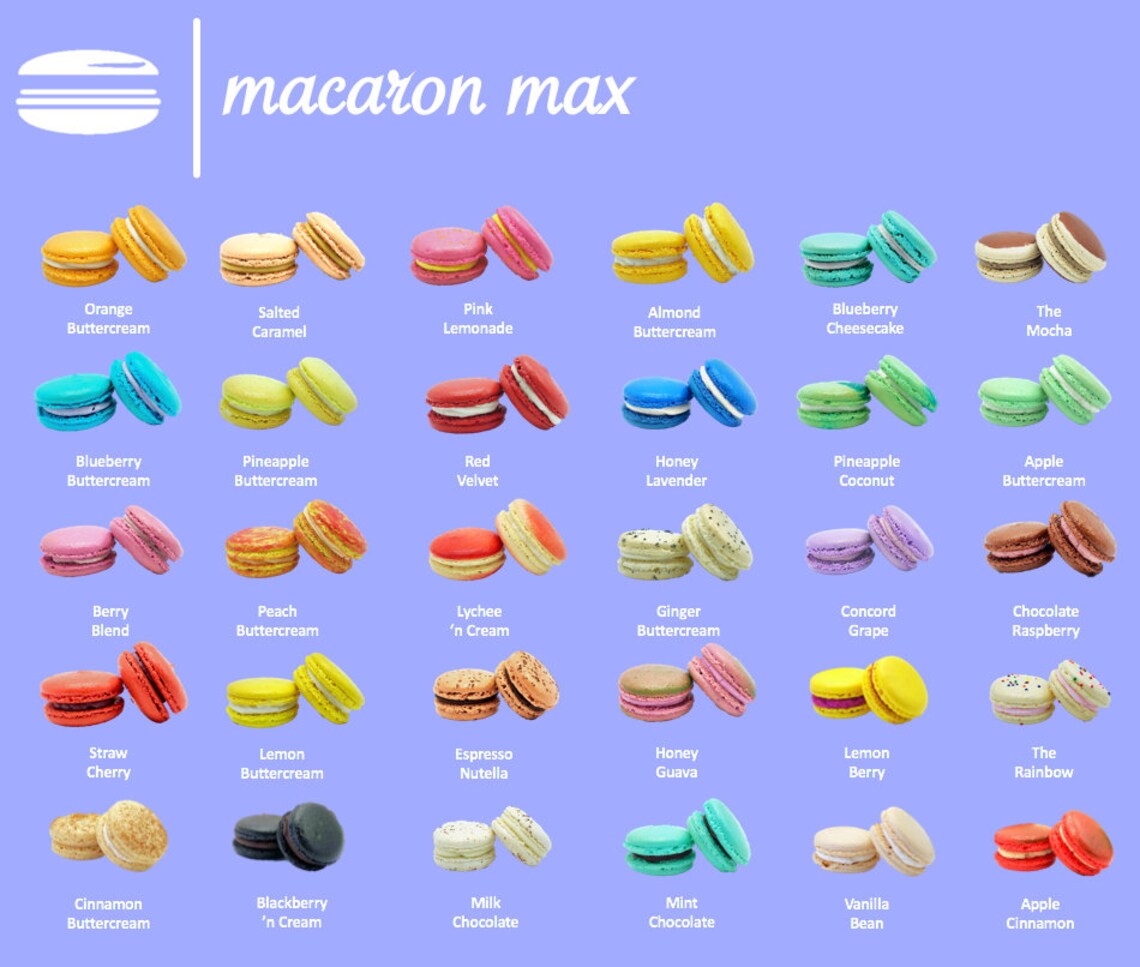 Assorted French Macarons Vanilla White Chocolate and | Etsy