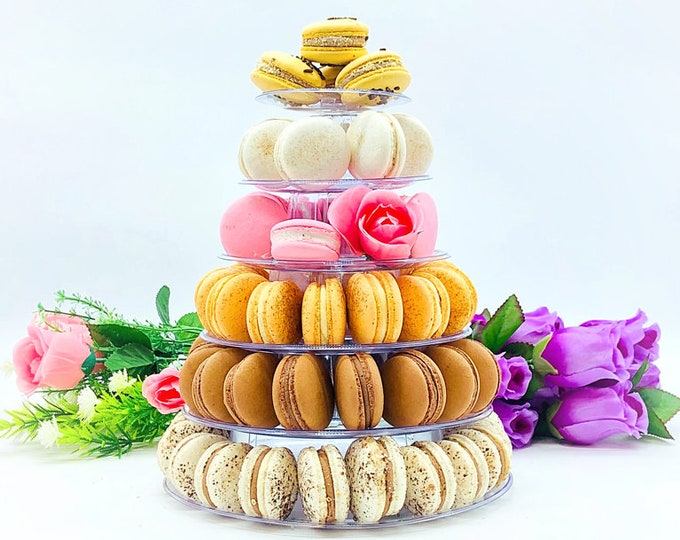 5 Tier Macaron Tower Display Stand for French Macaron - Round Macaron ...