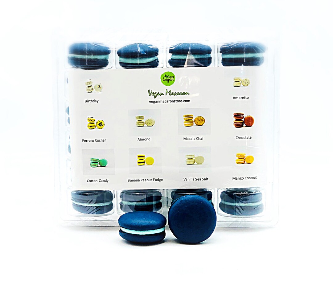Wholesale Blue Curacao Vegan Macarons | Available in 24 & 48 Pack | A ...