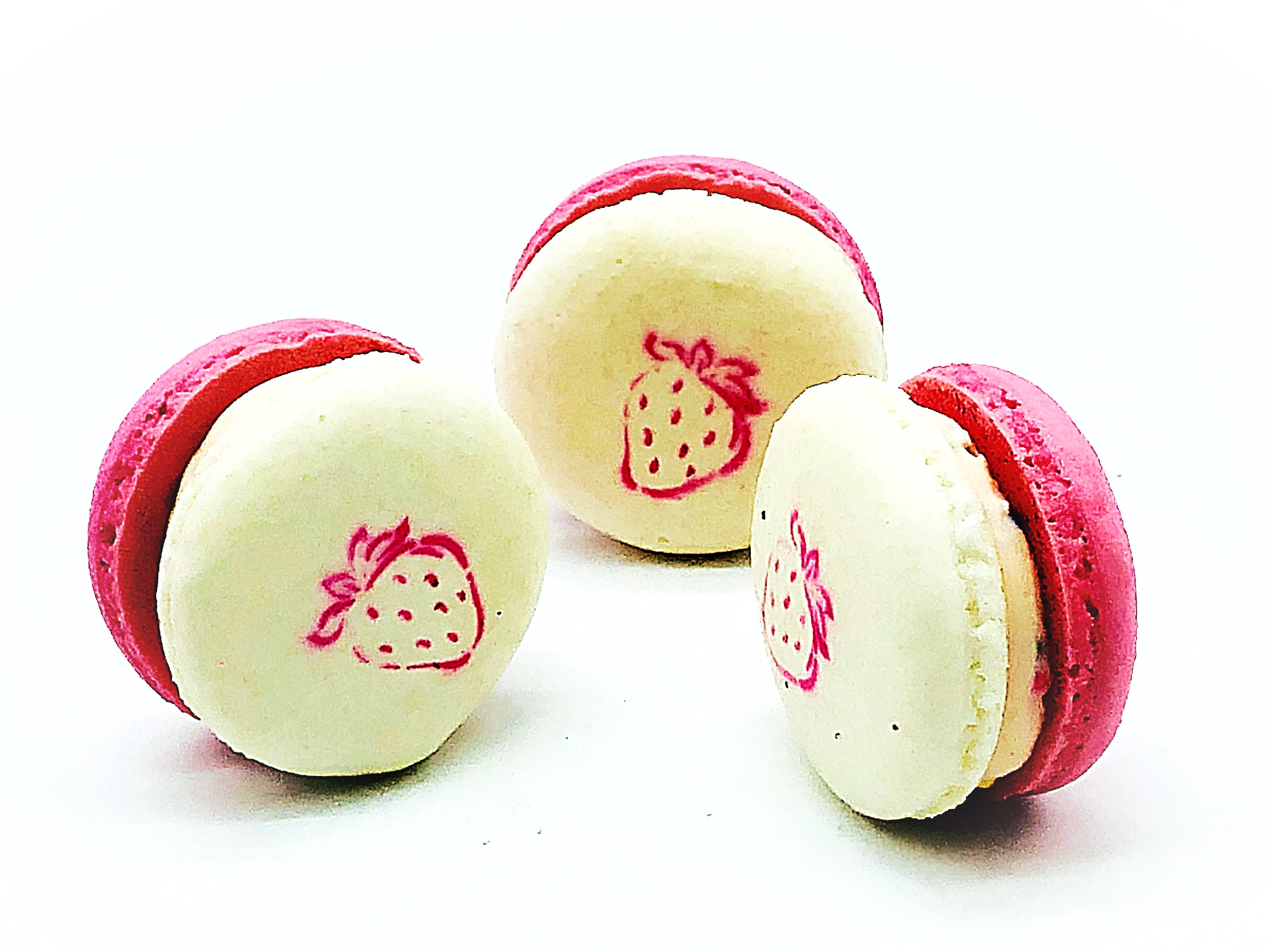 6 Pack Strawberry Sundae French Macarons - Etsy