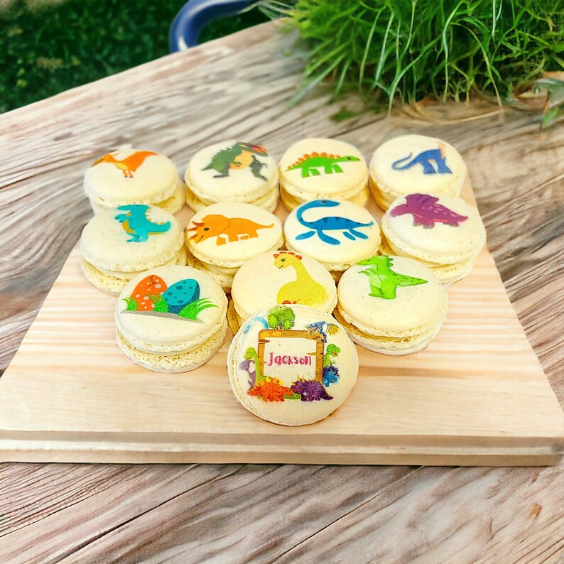 Dino-mite Personalized Macaron Collection: A Jurassic Treat for Your ...