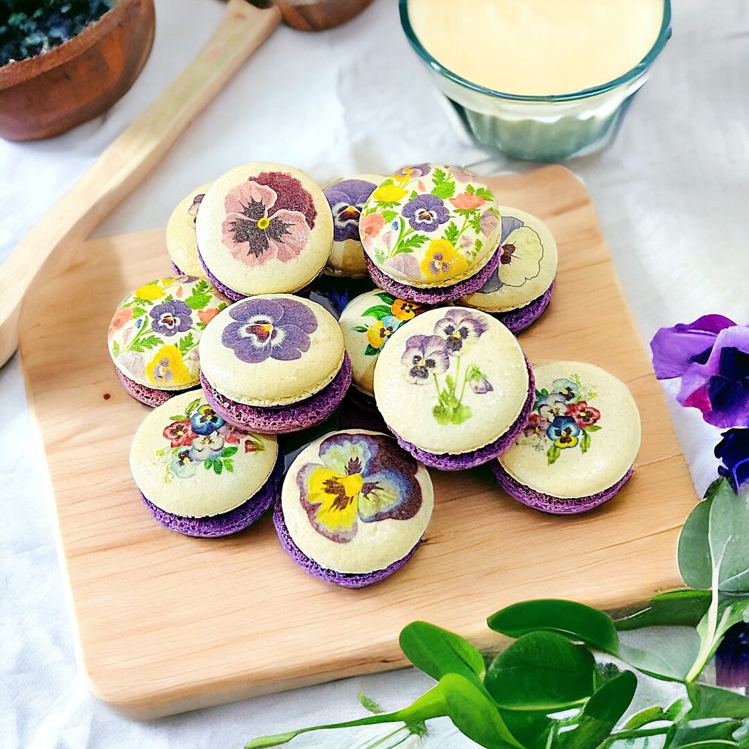 Pansy Blossom Macarons in Packs of 6, 12, or 24 - Etsy