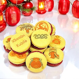 Lunar New Year Macaron Gift Box – Customizable Flavors, Elegant ...