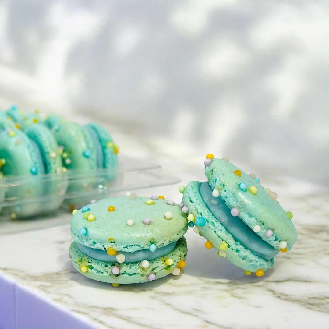 6 Pack Blueberry Mallow Bliss French Macarons - Etsy