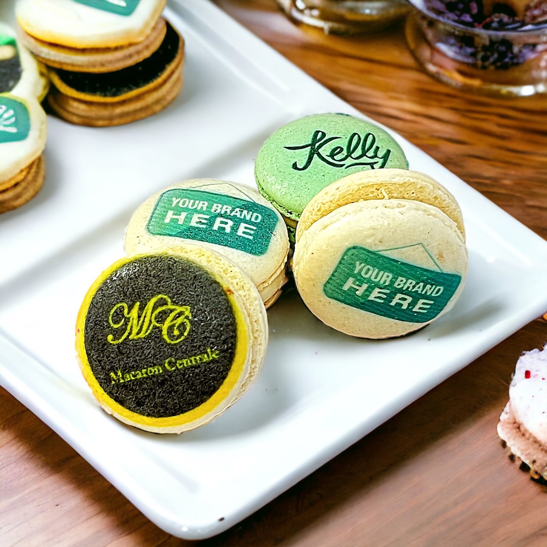 Branded Bliss: Custom Logo Macarons! - Etsy