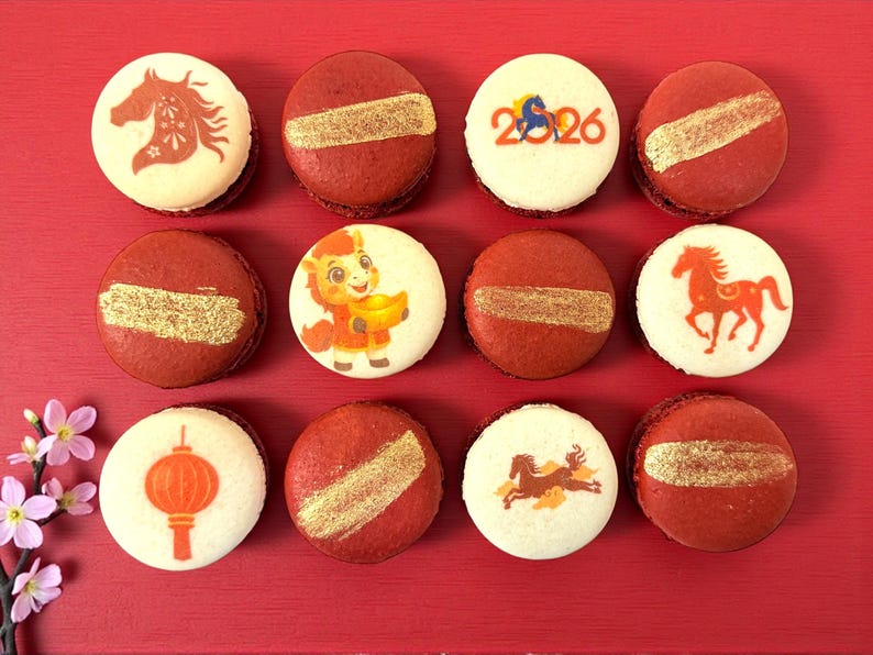 Year of the Horse, Happy New Year French Macarons - Etsy