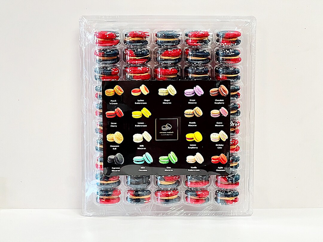 50 Pack Patriotic Caramel French Macarons | Red, Navy Blue & White - Etsy