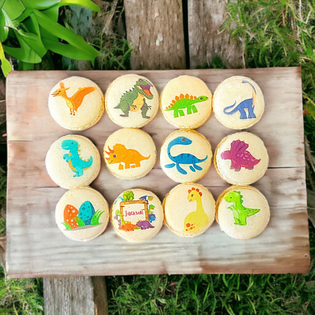 Dino-mite Personalized Macaron Collection: A Jurassic Treat for Your ...