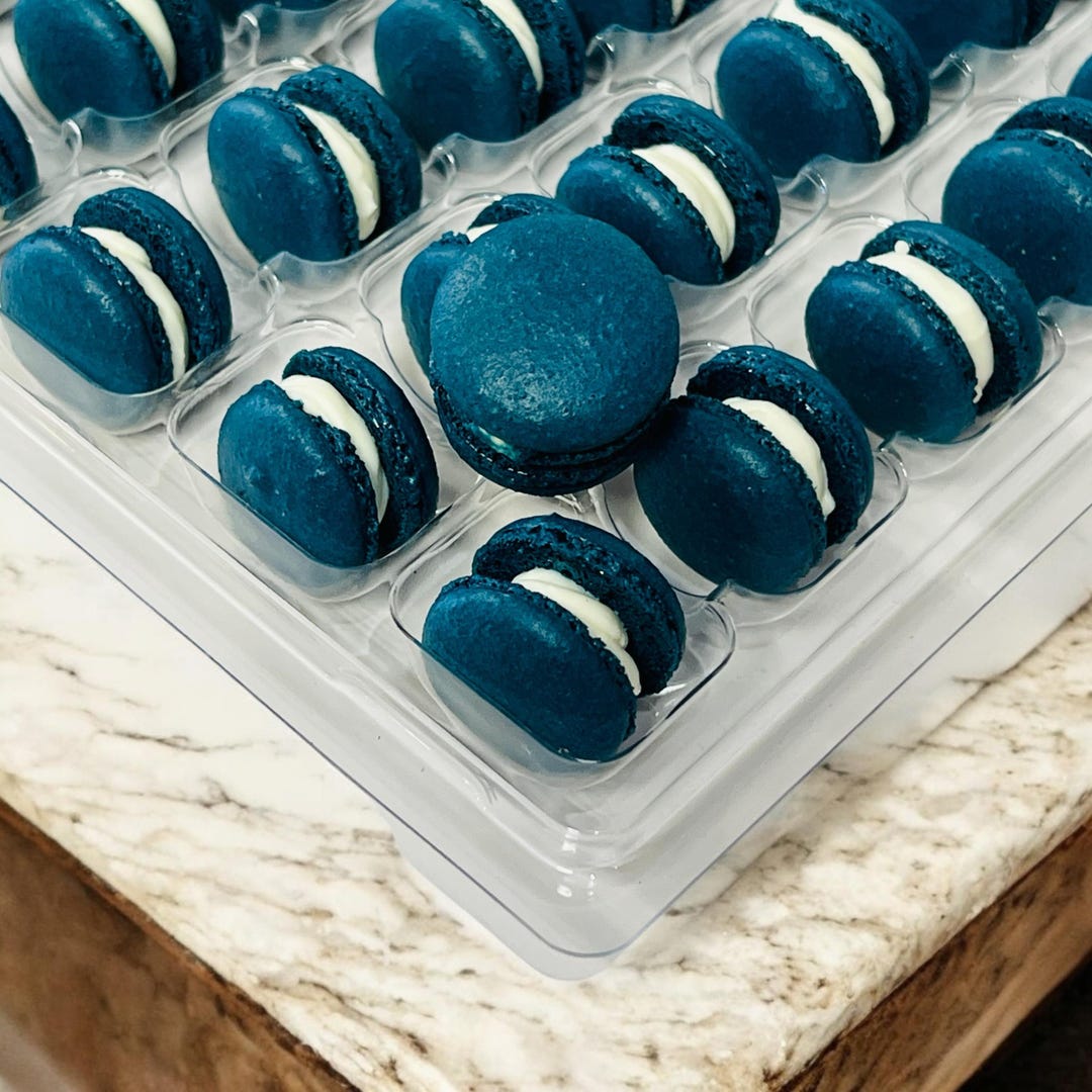 Lavender Mini Macarons: Navy Blue, Lavender Flavored - Etsy