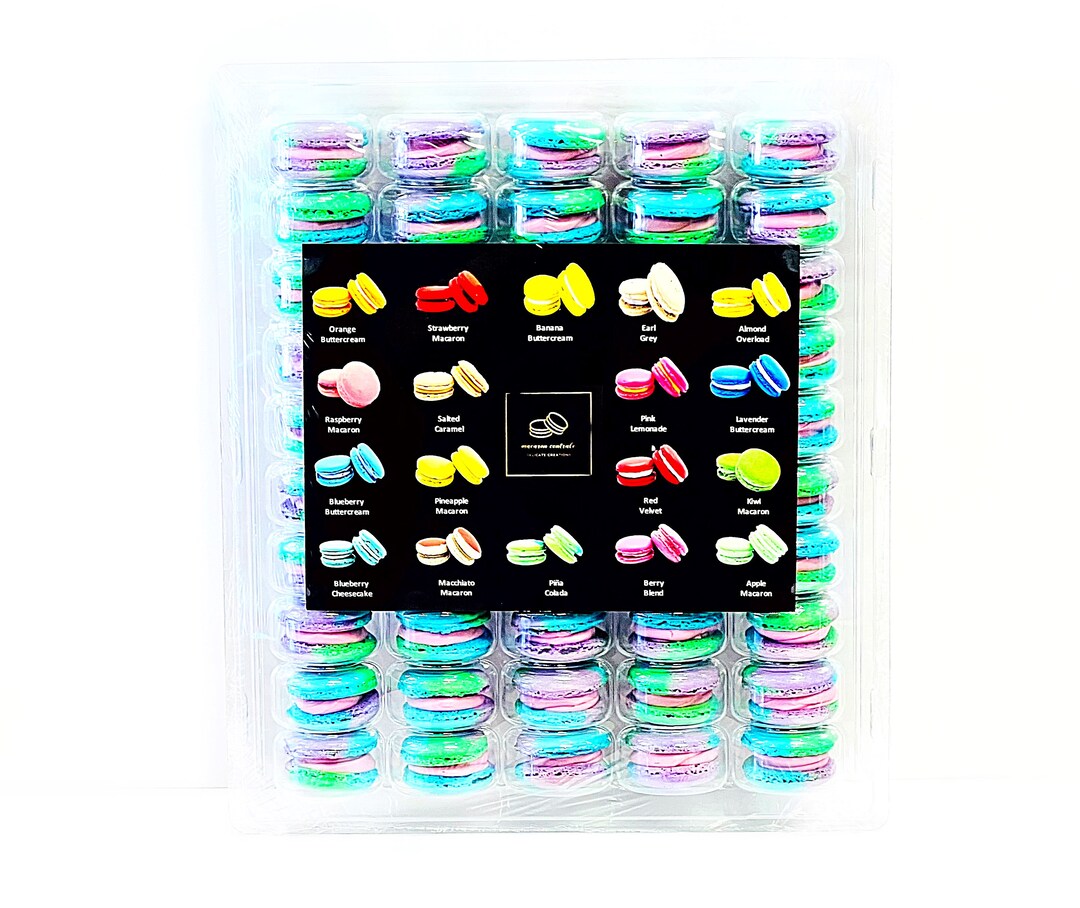50 Pack Pastel Swirl French Macaron Value Pack | Gourmet Huckleberry ...