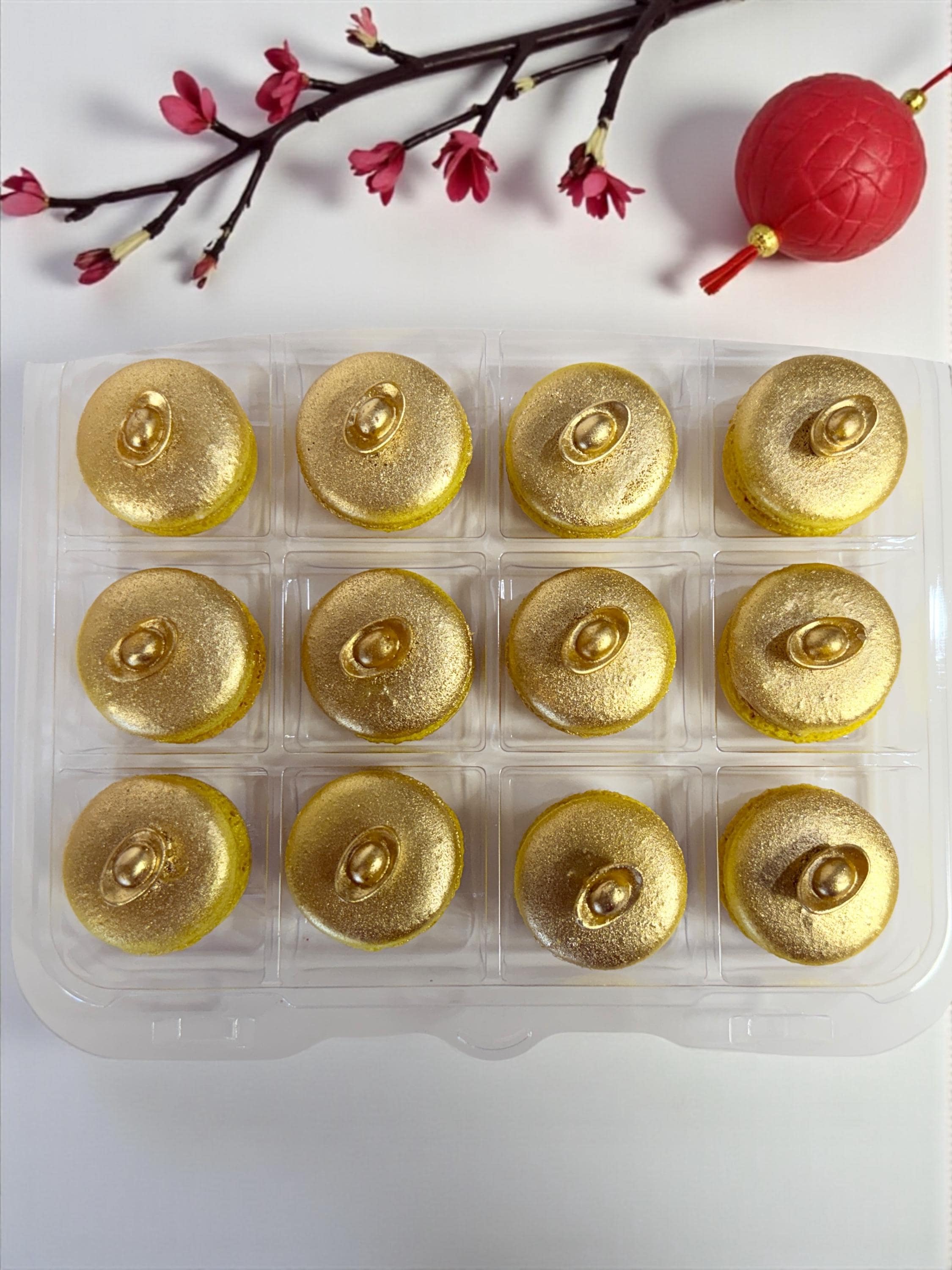 Golden Fortune Macarons | Luxury Gold Ingot French Macarons for ...