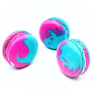 6 Pack Blue Raspberry French Macarons - Etsy
