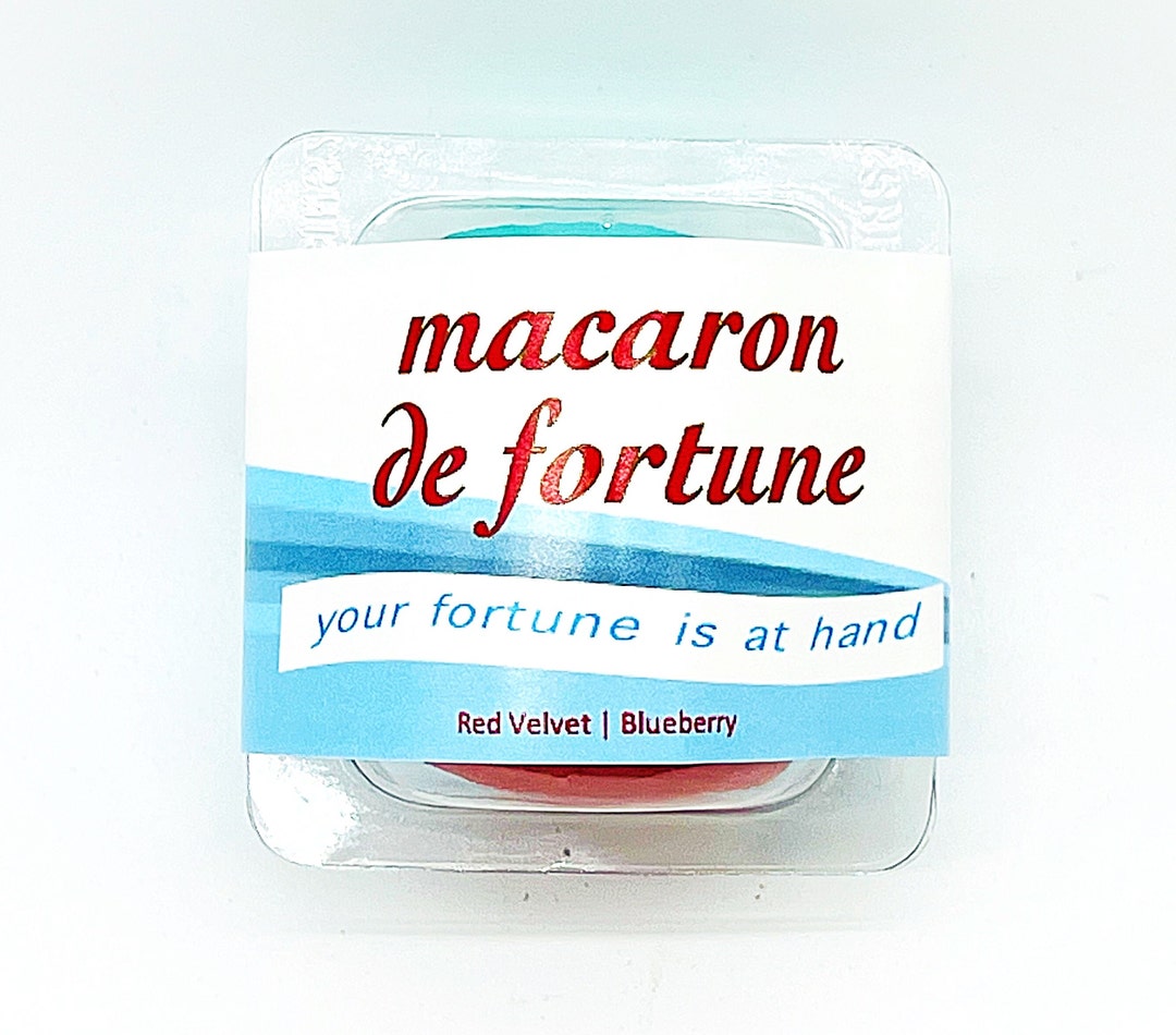 Macaron De Fortune | Fortune (french) Cookies | Blueberry & Red Velvet ...