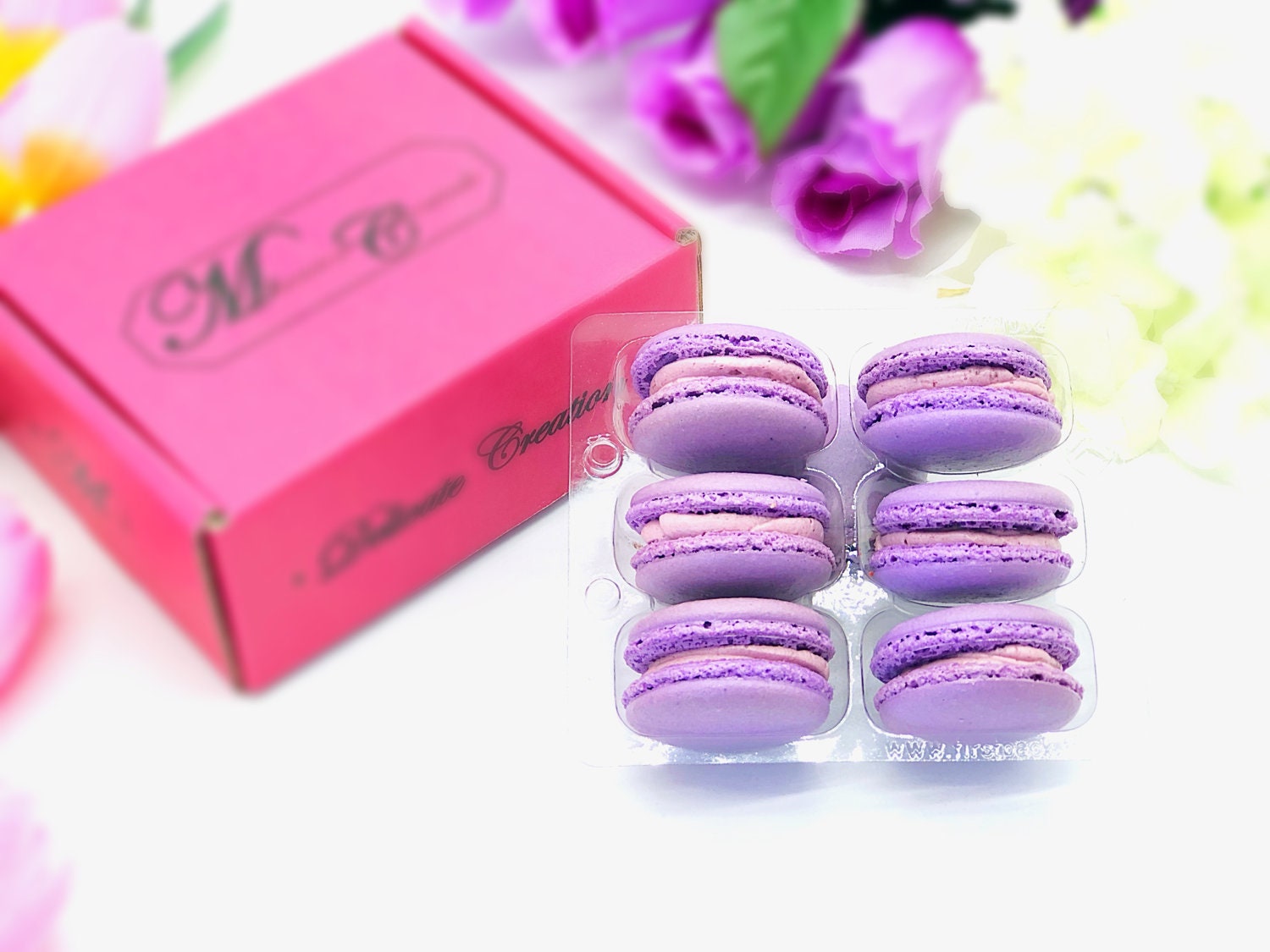 6 Pack Grape Macarons - Etsy