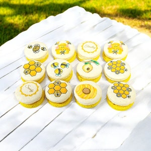 Bee and Honeycomb Custom Macarons - Choose Your Flavor - Etsy
