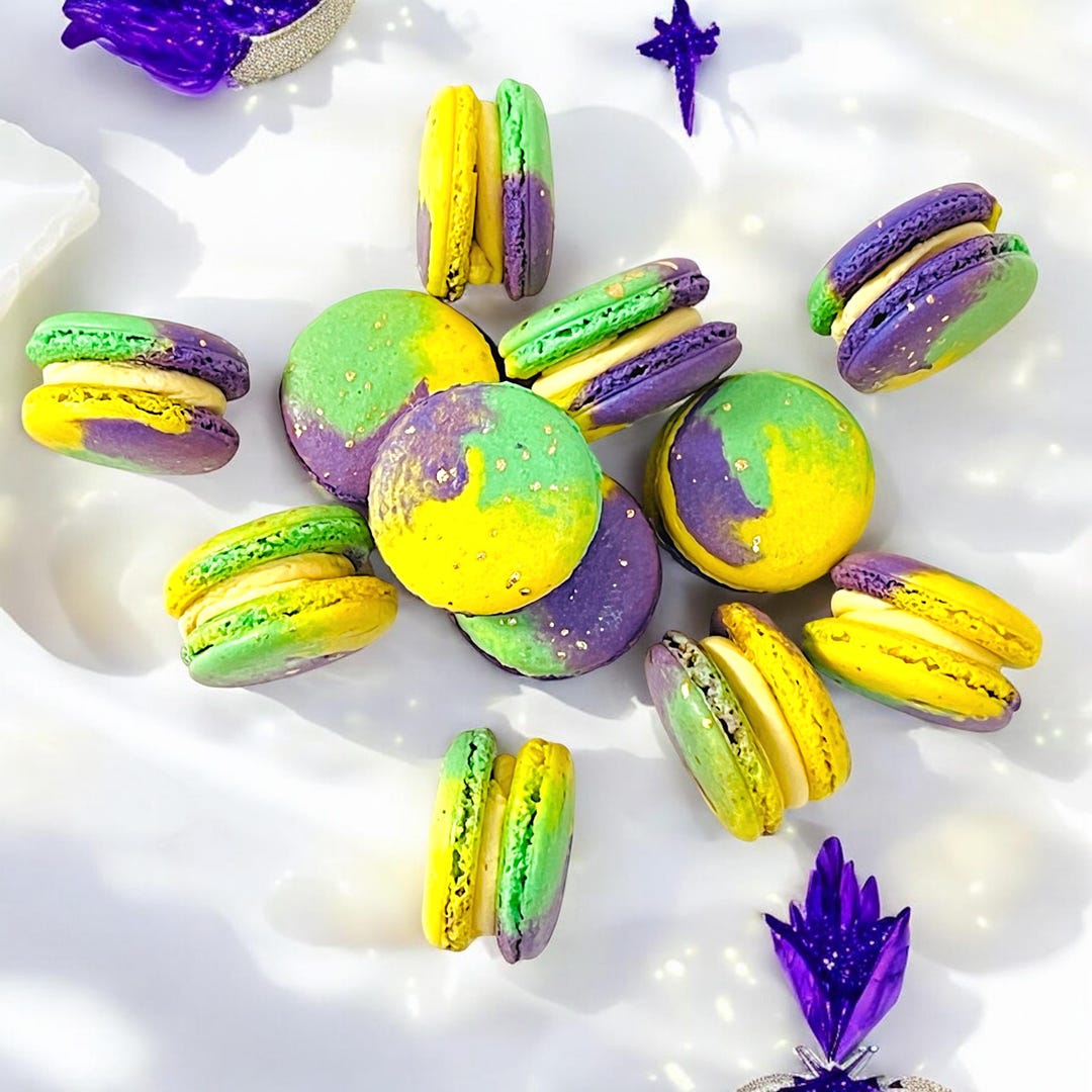 6 Pack Mardi Gras French Macarons – Hurricane Cocktail Flavor - Etsy