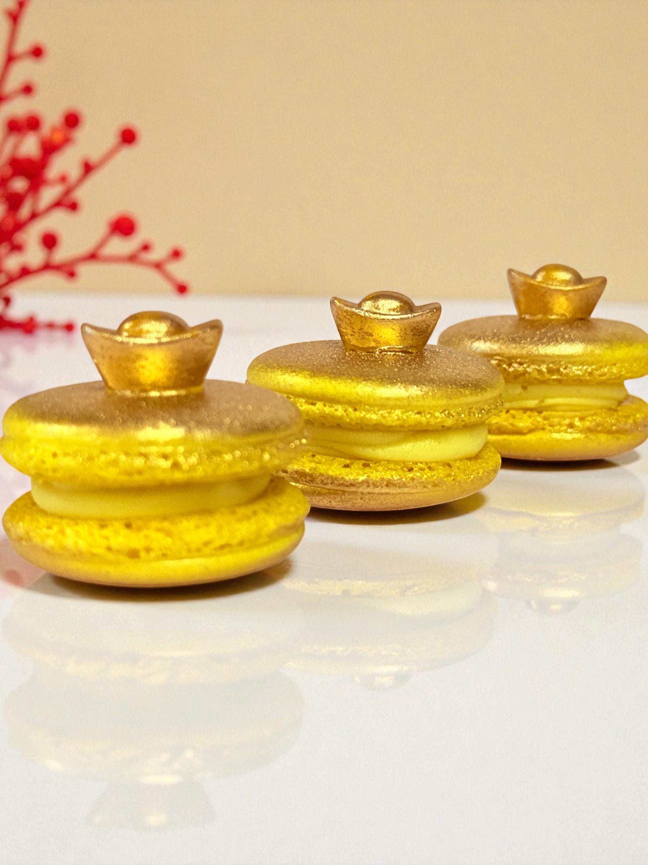 Golden Fortune Macarons | Luxury Gold Ingot French Macarons for ...