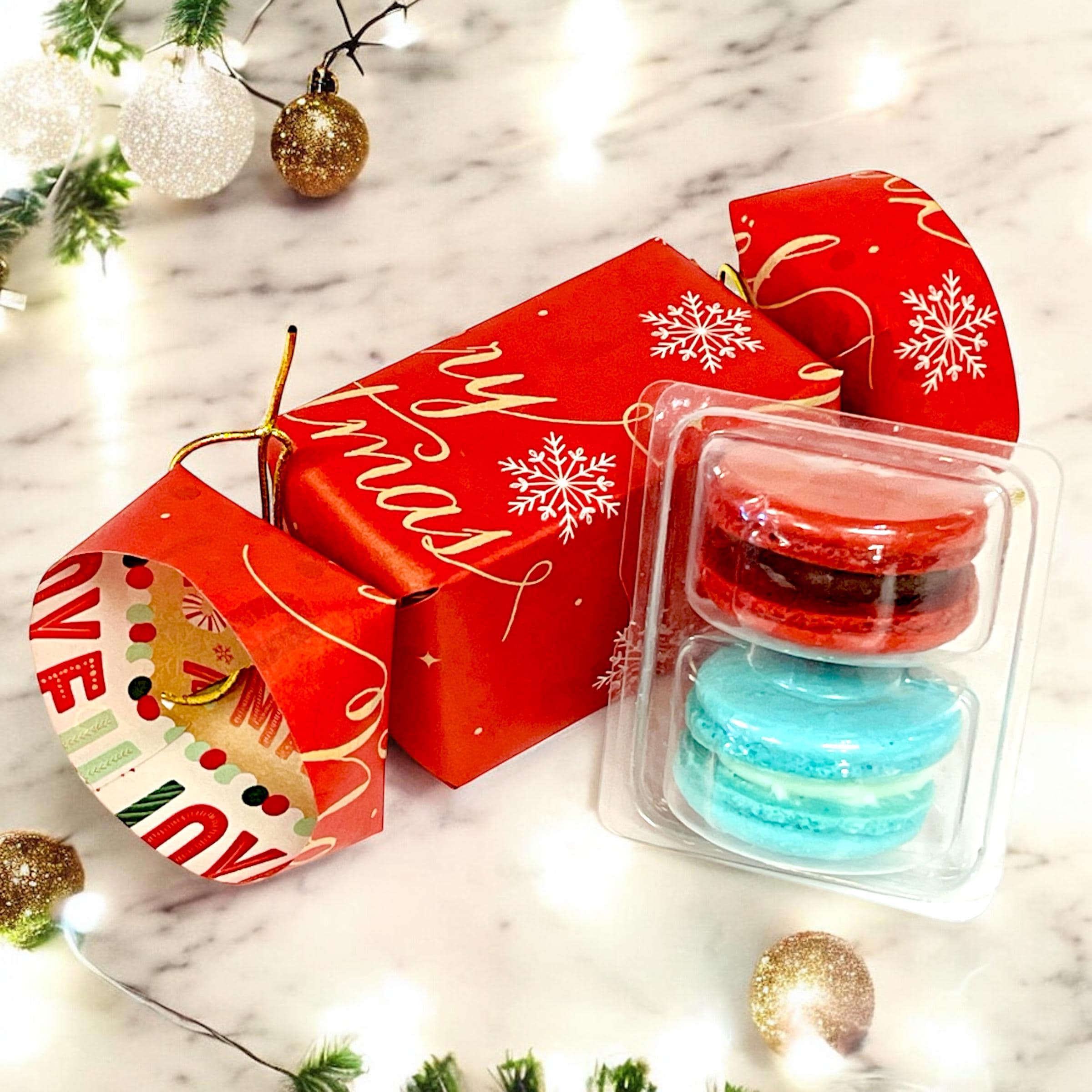 Rustic Holiday Candy Wrap Macaron Set - 6 Designs, Choose Your Flavors ...