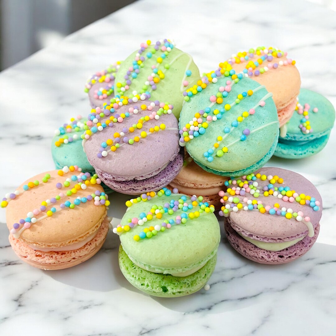 Spring Sprinkle Macarons – Bright & Cheery - Etsy