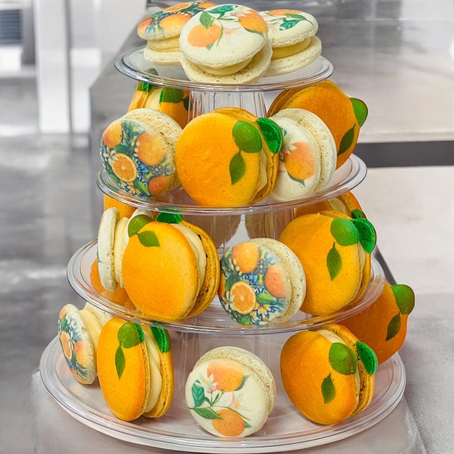 The Ultimate Orange Dessert Tower – Sweet & Stylish! - Macaron Tower ...