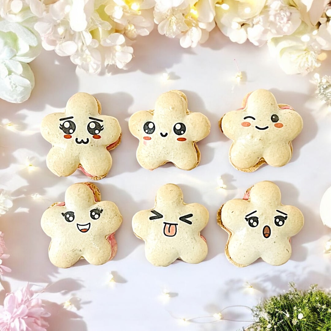 Kawaii Star Macarons – Cute Faces & Delicious Filling - Etsy